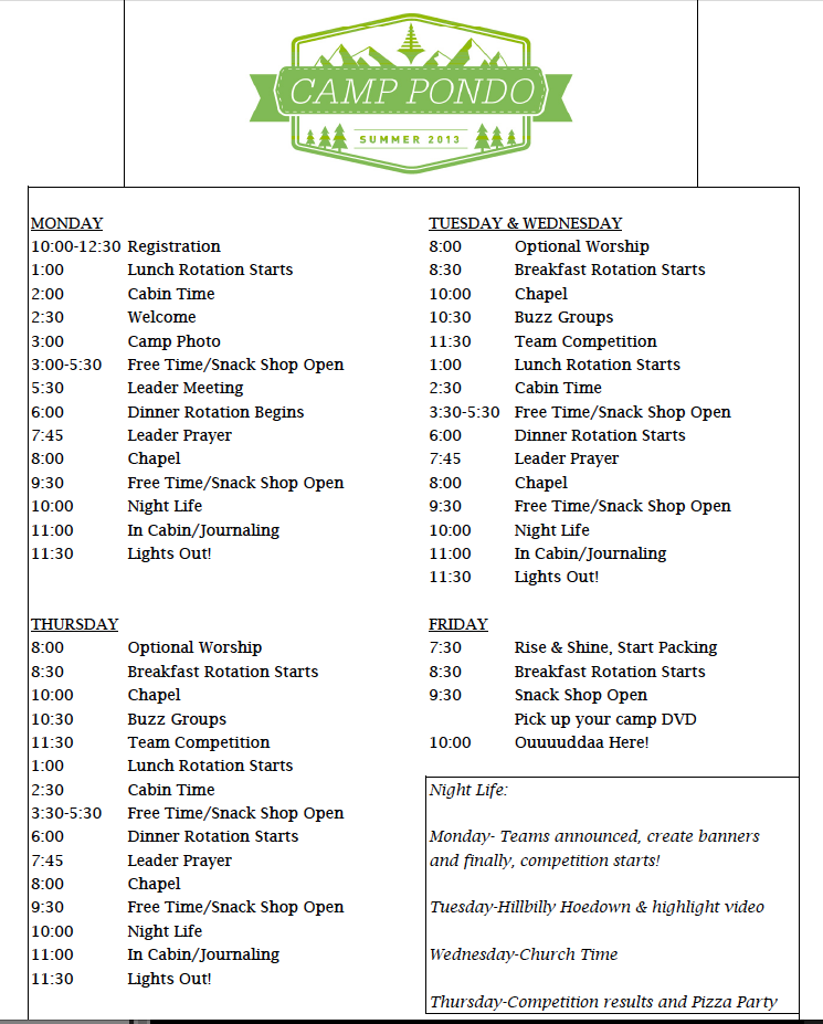 Epic Summer Camp July 22-26, 2013 - Events - Rock Church